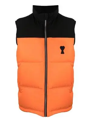 Ami Logo Padded Jacket - Black/orange