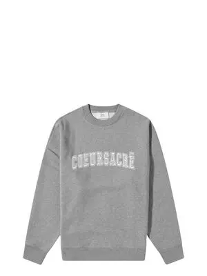 Ami Coeur Sacre Crewneck Sweatshirt - Heather Grey/white