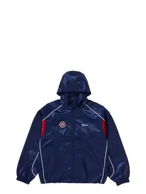 Supreme Satin Hooded Track Jacket - Navy Blue