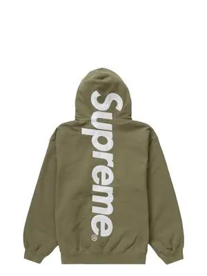 Supreme Satin Appliqué Hooded Sweatshirt Light Olive