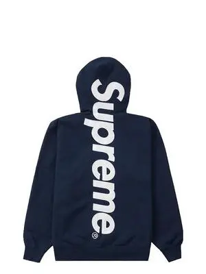 Supreme Satin Appliqué Hooded Sweatshirt - Navy Blue