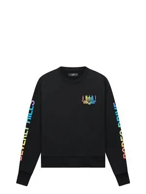Amiri Beverly Hills Crewneck Sweatshirt - Black/rainbow