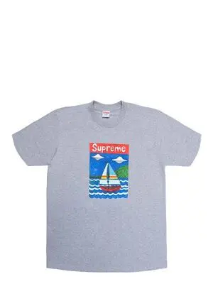 Supreme Sailboat Tee Shirt - Heather Grey