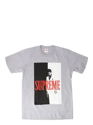 Supreme Scarface Split Tee Shirt Heather Grey