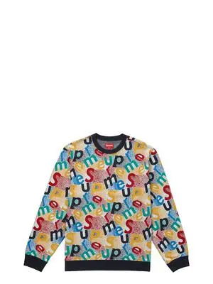 Supreme Scatter Text Crewneck Sweatshirt - Navy Blue