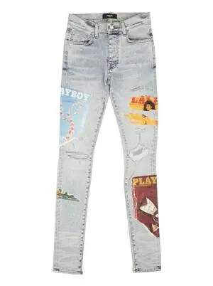 Amiri Denim Playboy Magazine Skinny Jeans - Blue