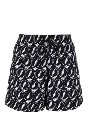 Amiri Grateful Dead Skull Swim Shorts - Black