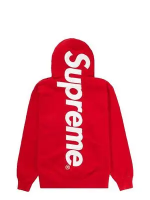 Supreme Satin Appliqué Hooded Sweatshirt - Red