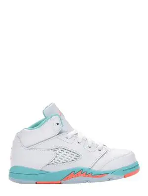 JORDAN 5 Retro High-top Sneakers - White/crimson Pulse/light Aqua