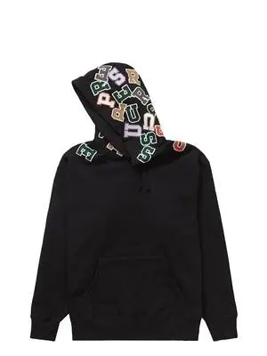 Supreme Scattered Appliqué Hooded Sweatshirt - Black