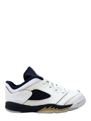 JORDAN 5 Retro Low Sneakers - White/midnight Navy Blue Metallic Gold