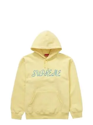 Supreme Script Hooded Sweatshirt - Light Yellow