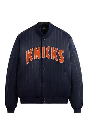Kith New York Knicks Pinstripe Satin Bomber Jacket - Nocturnal
