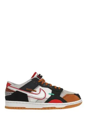 Nike Dunk Low Scrap Sneakers - Black/neutral Grey/university Red