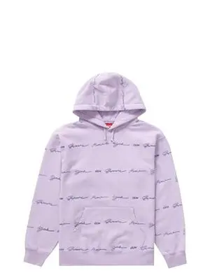 Supreme Script Stripe Hooded Sweatshirt Pale Purple