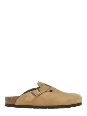 BIRKENSTOCK Boston Suede Clogs - Latte Cream