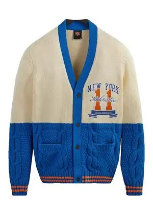 Kith New York Knicks Combo Stitch Cardigan - Sandrift