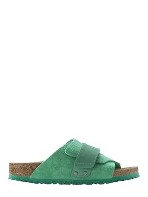 BIRKENSTOCK Kyoto Nubuck Suede Slides Bold Green