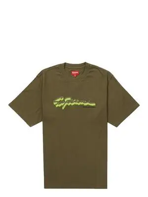 Supreme Shadow Script Short Sleeve Top Dark Olive