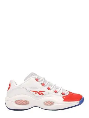 REEBOK Question Low Patent Toe Sneakers - White/vivid Orange/reebok Ice