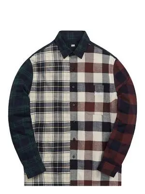 Kith Plaid Mix Ludlow Button Down - Saddle