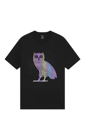 OVO Iridescent Grid Owl T-shirt - Black