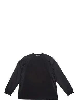 Adidas Y3 3 Stripes Light Nylon Mix Long Sleeve Tee Shirt - Black