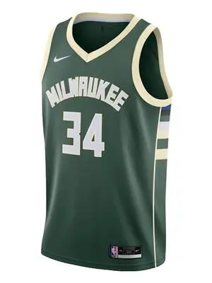 Nike Nba Antetokounmpo Milwaukee Bucks Drifit Icon Edition Jersey - Fir