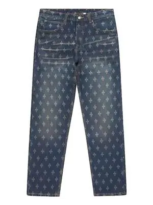 OVO Monogram Laser Etched Relaxed Fit Denim - Indigo