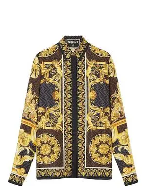 Fendi Fendace Baroque Silk Shirt - Gold