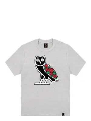 OVO Sandra's Rose Og Owl Tee Shirt - Grey
