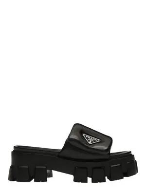 Prada Soft Padded 55mm Strap Sandals - Black