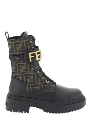 Fendi Fendigraphy Ff Print Boots - Brown/gold