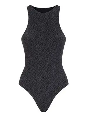 Fendi X Skims High Neck Bodysuit - Black