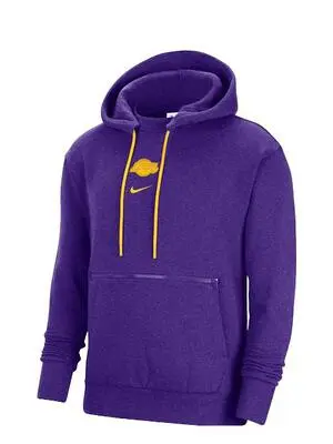 Nike Nba Los Angeles Lakers Courtside Hoodie - Field Purple/heather/amarillo
