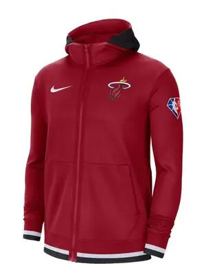 Nike Nba Miami Heat Showtime Full-zip Hoodie - Red