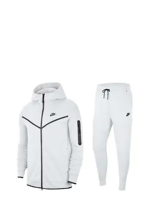 Nike Sportswear Tech Fleece Hoodie & Joggers Set - White/black