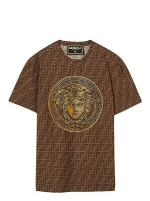 Fendi Fendace Ff T-shirt - Brown/gold