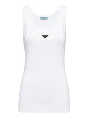 PRADA Ribbed Knit Jersey Tank