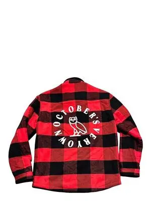 OVO Sherpa-lined Flannel Shirt Jacket - Red