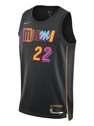 Nike Nba Miami Heat City Edition Jimmy Butler 22 Drifit Swingman Jersey - Black