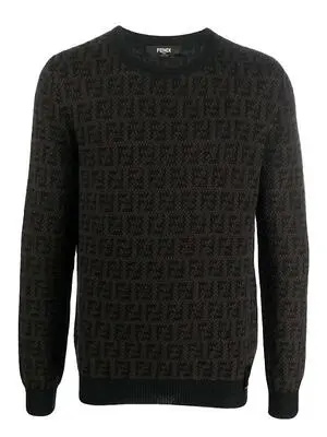 Fendi Allover Logo Sweater - Brown/black