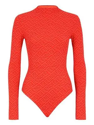 Fendi X Skims Mock Neck Long Sleeve Bodysuit - Georgia