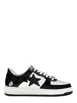BAPE A Bathing Ape Bape Sta Patent Leather Sneakers Black/white