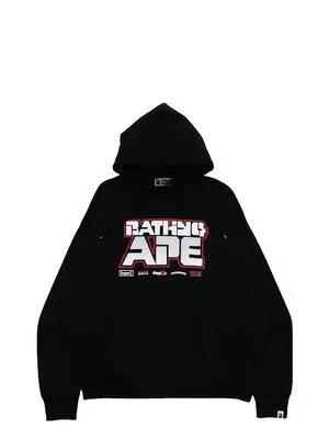 A BATHING APE Graphic Loose Fit Pullover Hoodie - Black