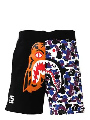 A BATHING APE 15th Anniversary Tiger Shark Sweatshorts - Multicolor