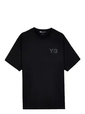 Adidas Y3 Logo Short Sleeve Tee Shirt - Black