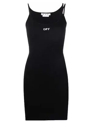 Off-White Stamp Basic Rib Dress - Black/white