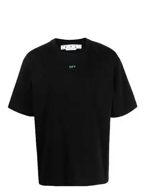 Off-White Mushroom Graphic Tee Shirt - Black/green