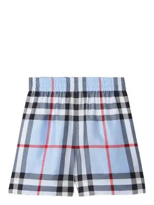 BURBERRY Check-Pattern Silk Shorts